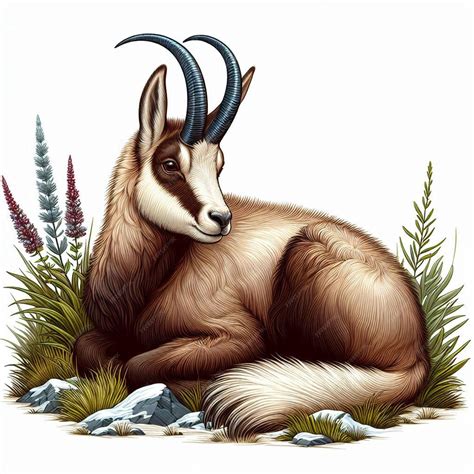 Premium Vector Chamois Vector Cartoon Illustration