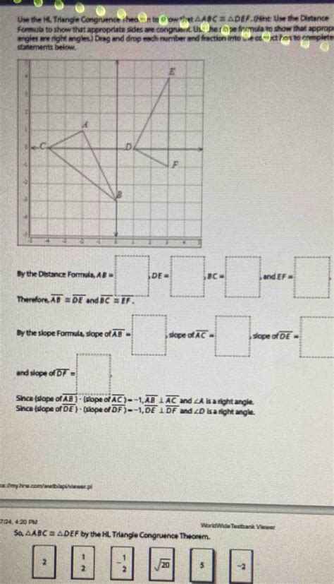solved use the hl triangle congruence shed n to s ow thet abc≌ def
