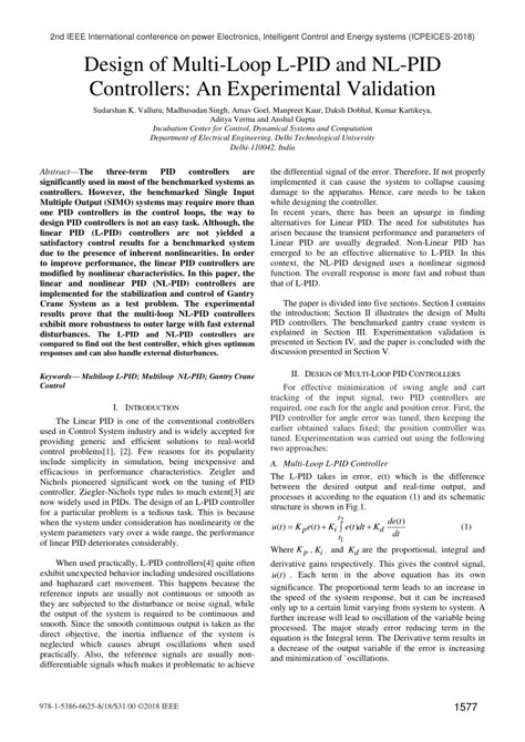 Pdf Design Of Multi Loop L Pid And Nl Pid Controllers An