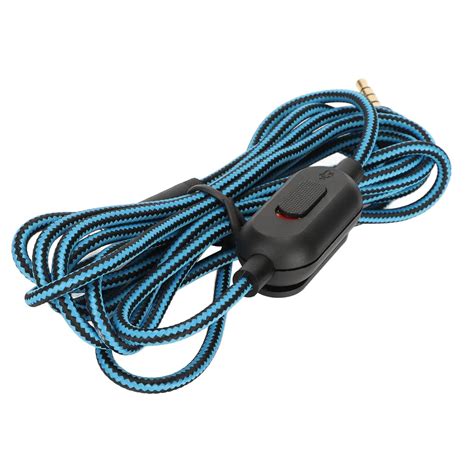Qiilu Headset Cable Replacement Copper Gaming Woven Earphone Cord With Volume