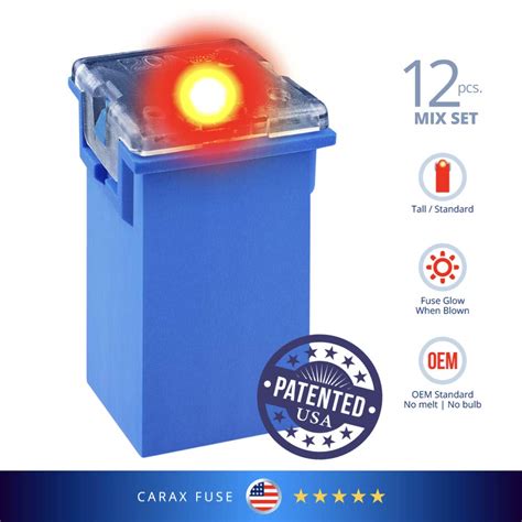 Automotive Fuse Carax Glow Fuse Assortment Kit 50 Piece Led S