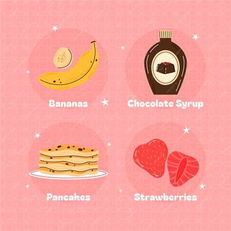 팬케이크 데이를 위한 평평한 디자인 요소 컬렉션 무료 벡터