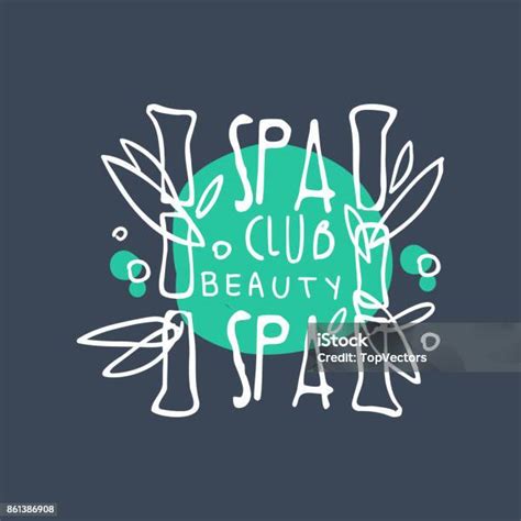스파 및 뷰티 로고 웰빙 요가 센터 건강 및 화장품 라벨 엠 블 럼 손으로 그려진된 벡터 일러스트 레이 션 개념에 대한 스톡