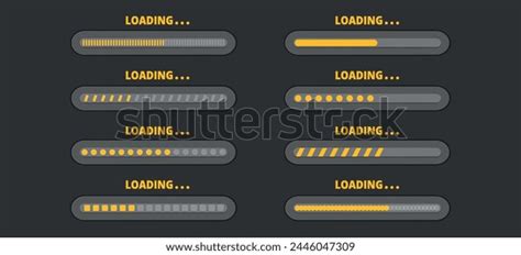 Set Load Bar Progress Vector Illustration Stock Vector Royalty Free Shutterstock