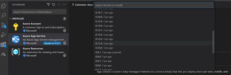 Unable To Sign In To Azure App Service Via Vs Code Getting No