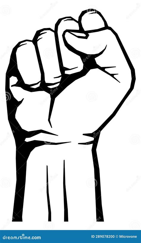 Black Fist Icon Uprising Symbol Power Sign Vector Illustration