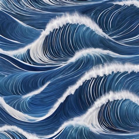 Premium Photo Wave Pattern Blue And White