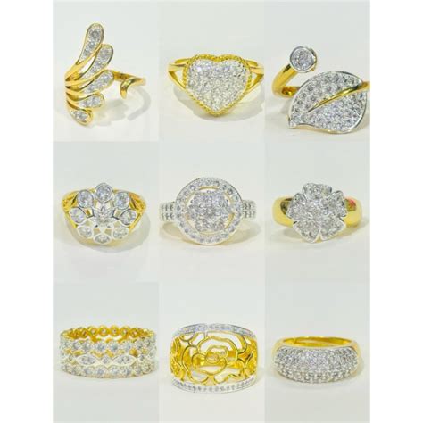 แหวนเพชรczฃ รุ่นฟรีไซส์ ไมครอน ชุบทอง หุ้มทอง แฟชั่น ทองสวย ใส่ออกงาน Shopee Thailand