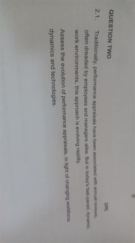 Solved Question Two21 ﻿traditionally Performance