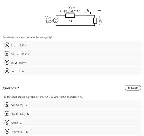 Solved For The Circuit Shown What Is The Voltage