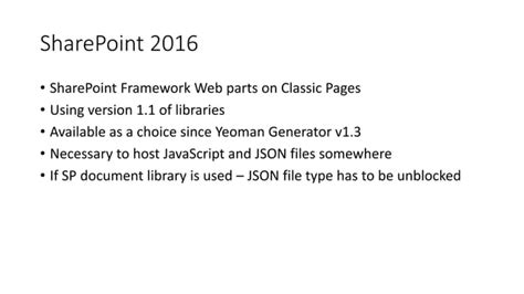 Developing With Sharepoint Framework Spfx On Premises Ppt