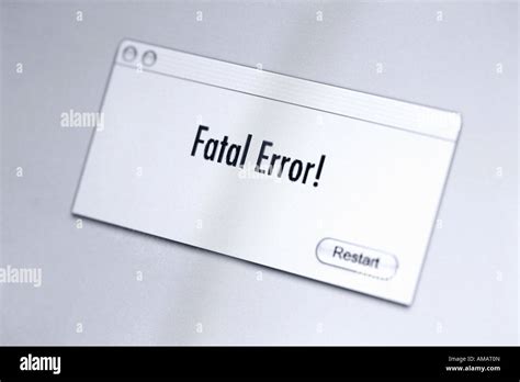Error Message On A Computer Screen Stock Photo Alamy