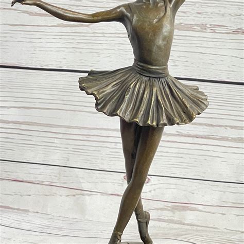 Fourth Position Ballet Dancer Ballerina Bronze Sculpture Statue On Mar
