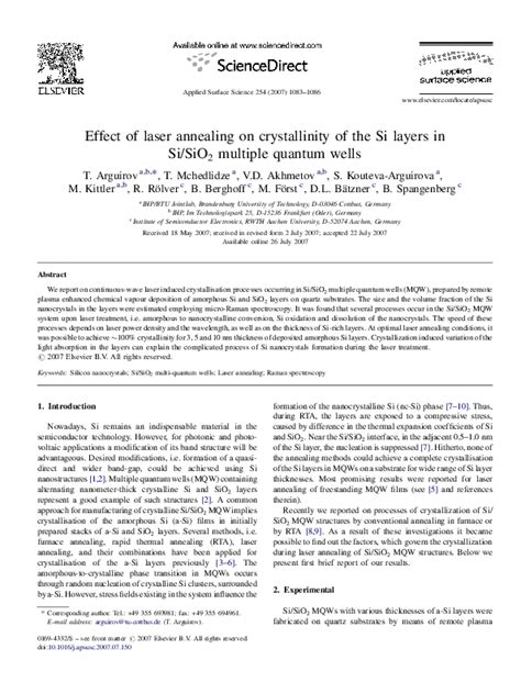 Effect Of Laser Annealing On Crystallinity Of The Si Layers In Si Sio2
