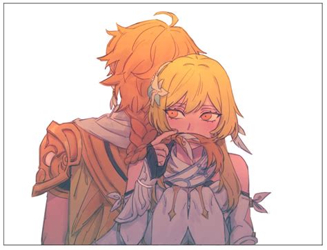 Lumine And Aether Genshin Impact Drawn By Sundayauruu Danbooru