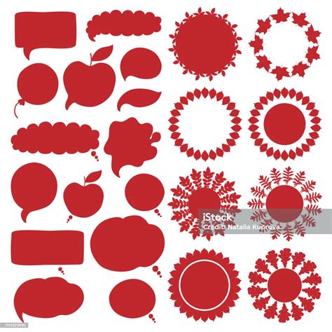 벡터 연설 거품 원형 레이블 만다라 둥근 형태 그런 지 잎 세트와 프레임 낙서 0명에 대한 스톡 벡터 아트 및 기타 이미지 0명 개체 그룹 기이함 Istock