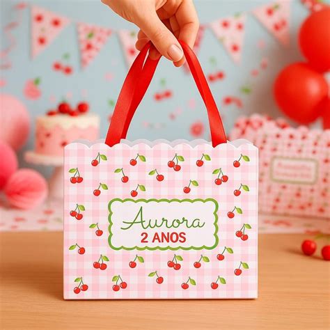 Sacolinha Lembrancinha Cereja Do Bolo Festa Infantil Personalizada