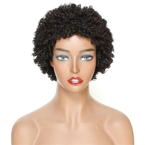 Ms Taj Short Human Hair Afro Wigs For Black Women Brazilian Virgin
