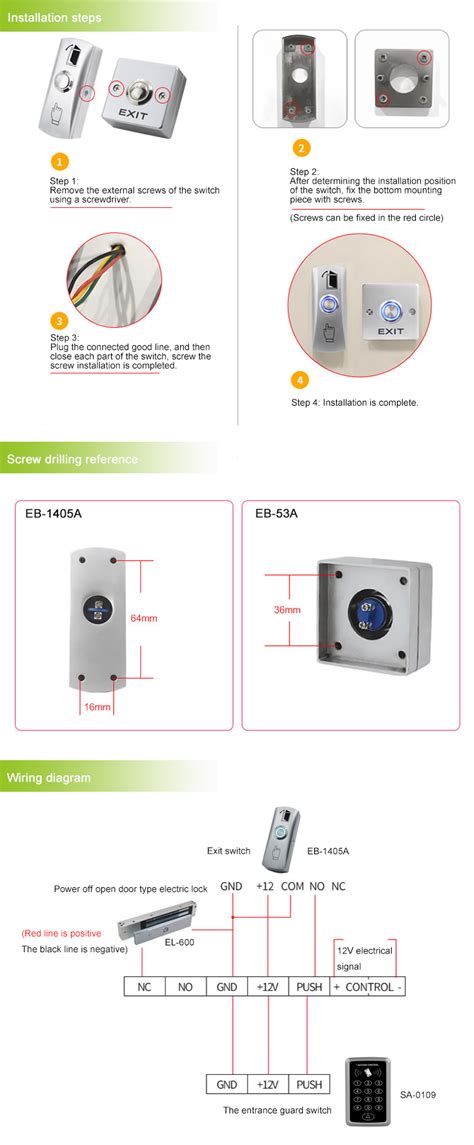 Zinc Alloy Switch Button And Button Box OEM Manufacturer S4A Access Control