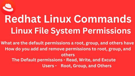 Class 8 Redhat Linux Commands Linux File System Permissions Youtube