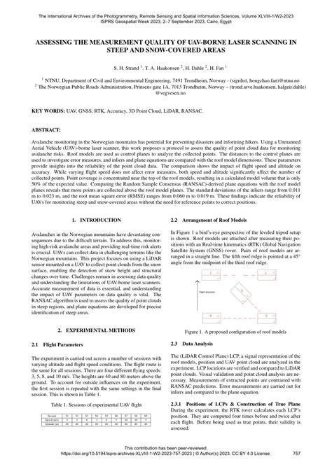 Pdf Assessing The Measurement Quality Of Uav Borne Laser Scanning In