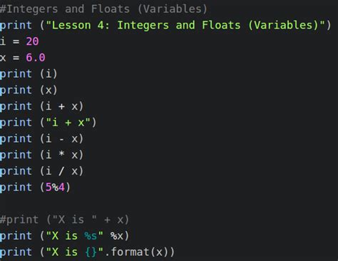 Integers And Floats Unit Materials