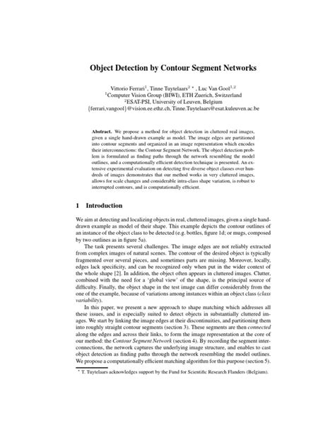 Object Detection Using Contour Segment Networks Pdf Shape