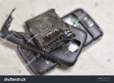Mobile Phone Battery Explodes Burns Due Stock Photo Shutterstock