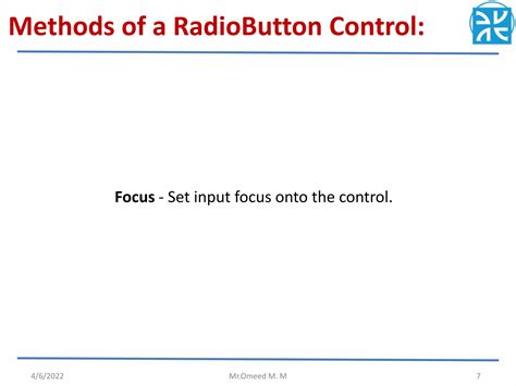 Radiobutton Control Ppt