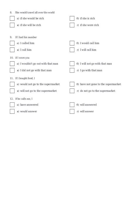 First And Second Conditional Тест Англійська мова