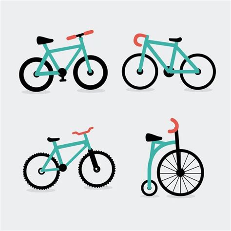 Vector Push Bike Set Illustration Mini Push Bike Isolated On White