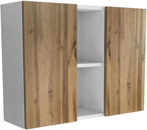 Wisząca Szafka łazienkowa Do łazienki Biała Dąb Wotan 80 X 60 X 25