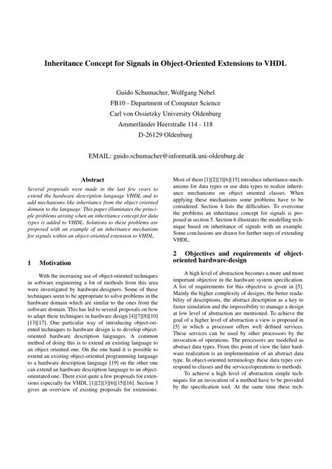 pdf inheritance concept for signals in object oriented extensions to vhdl