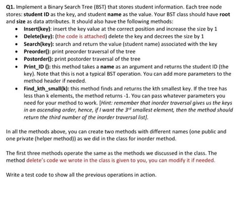 Solved In Python Class Bst Class Bstnode