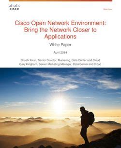 Cisco Open Network Environment Bring The Network Closer To Applications White Paper
