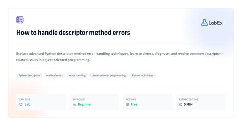 How To Handle Descriptor Method Errors Labex