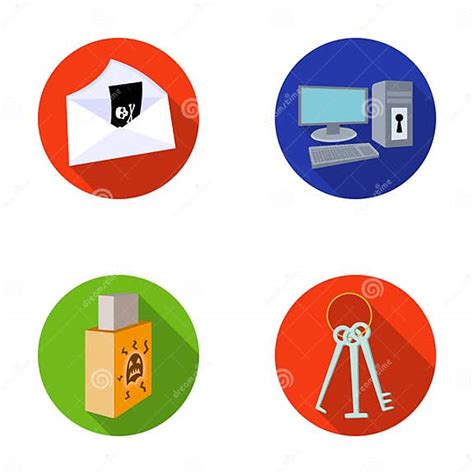 Virus Monitor Display Screen Hackers And Hacking Set Collection