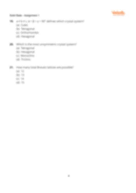 SOLUTION Solid State Assignment 1 Studypool