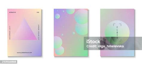 홀로그램 배경입니다 보라색 텍스처 추상 세트 힙스터 플래카드 3d 포스터입니다 그레인 미니멀 모양 미적 서클 일러스트 디지털 포스터 파란색 홀로그램 배경 0명에 대한 스톡