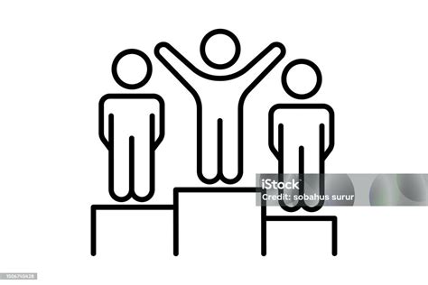 우승자 아이콘입니다 연단을 가진 사람들 승자 성공 승리와 관련된 아이콘입니다 선 아이콘 스타일 디자인입니다 간단한 벡터 디자인 편집 가능 Championship에 대한 스톡