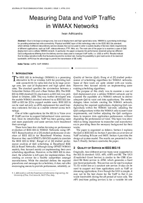 Pdf Measuring Data And Voip Traffic In Wimax Networks Iwan