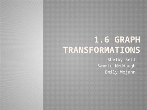 Pptx 1 6 Graph Transformations Dokumen Tips