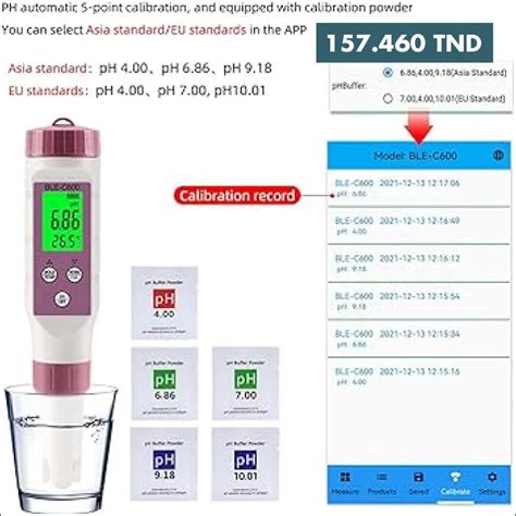 Ble C600 Appareil Intelligent Bluetooth 7 En 1 Ph Tds Ec Orp Saly Sg