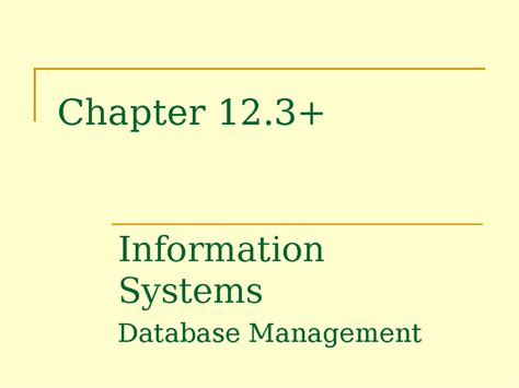 Lecture Slides Lectures 22 Chapter 12 Information Systems Database