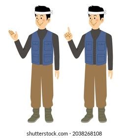 Carpenter Man Pointing Doing Guts Pose Stock Illustration 2038268102 Shutterstock