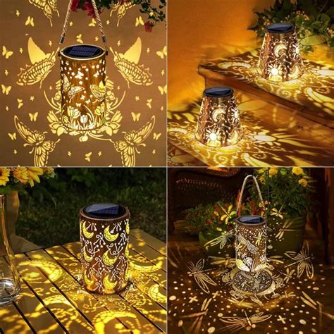 Set Van 2 Hangende Led Buitenlampen Op Zonne Energie Waterdicht Tuinverlichting Bol