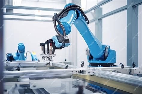 Premium Ai Image Robotic Arm Assembling Component For Aircraft In Futuristic Factory Created