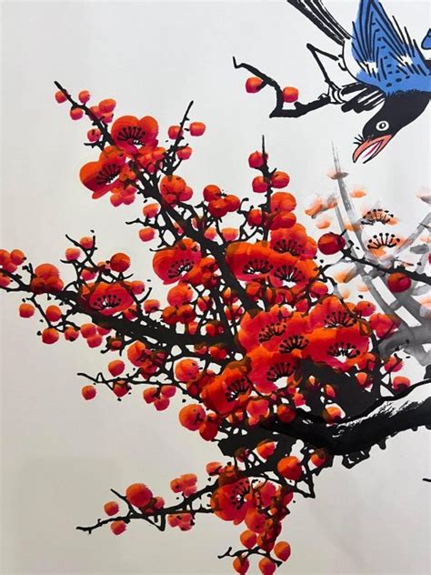 新畫橫幅中堂畫，喜上眉梢，尺寸長172厘米，寬70厘米，r實惠 古玩雜項 舊藏老貨 古董擺件【臥龍之地】5195 Yahoo奇摩拍賣