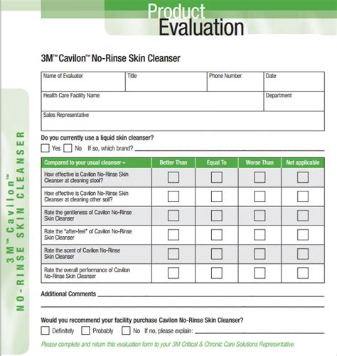 Product Evaluation Template