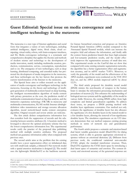 Pdf Guest Editorial Special Issue On Media Convergence And